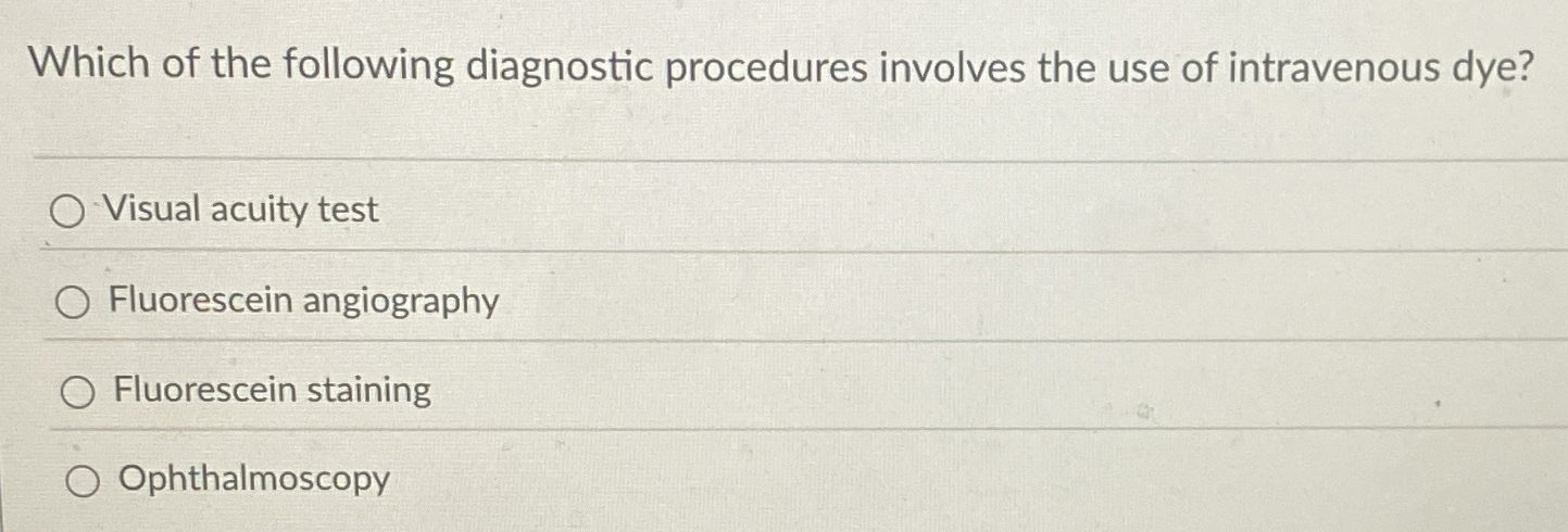 Solved Which of the following diagnostic procedures involves | Chegg.com