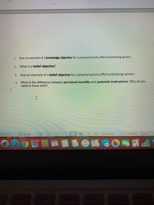 Solved 1. Give an example of a knowledge objective for a | Chegg.com
