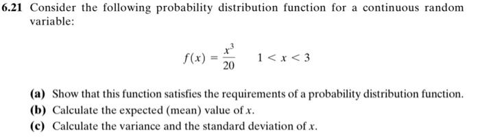 Solved .21 Consider the following probability distribution | Chegg.com