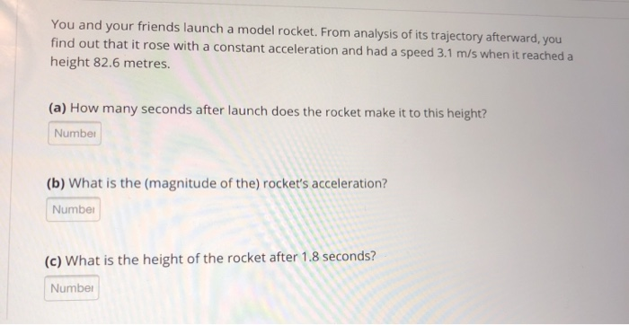 Solved You and your friends launch a model rocket. From | Chegg.com
