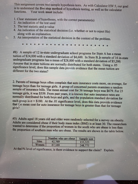 Solved This Assignment Covers Two Sample Hypothesis Tests 3503