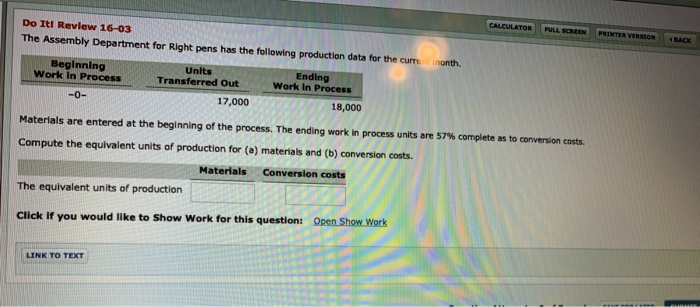 Solved CALCULATOR FULL SCREEN PRINTER VERSION 4 RACK NEXT | Chegg.com