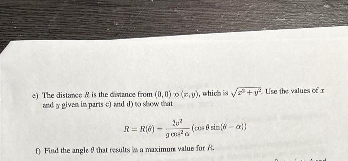Solved 2 Maximizing Projectile Range If A Projectile Is