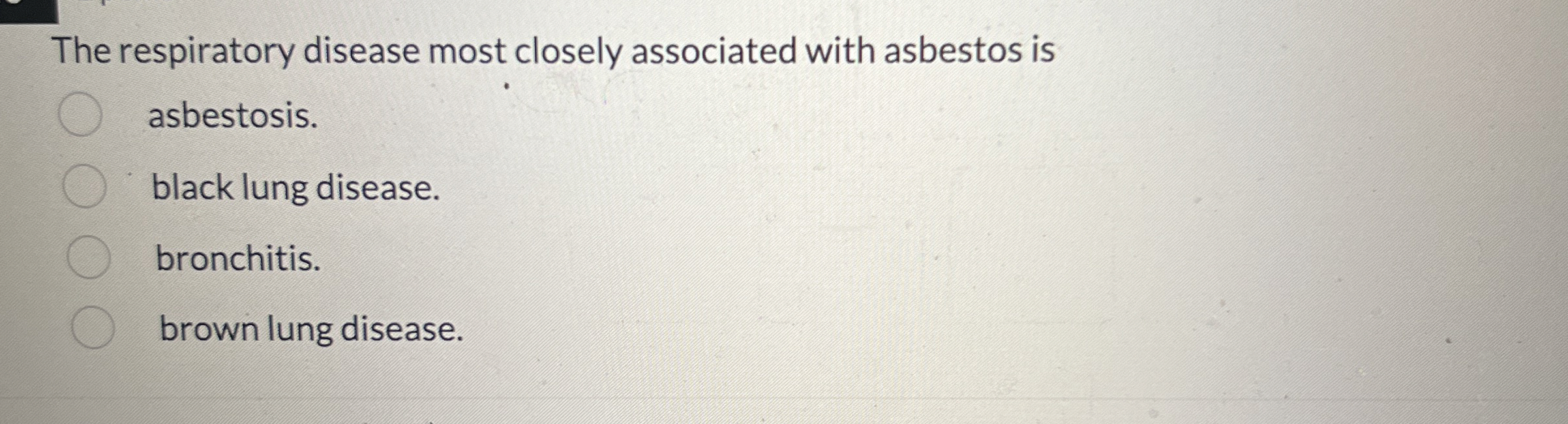 Solved The respiratory disease most closely associated with | Chegg.com