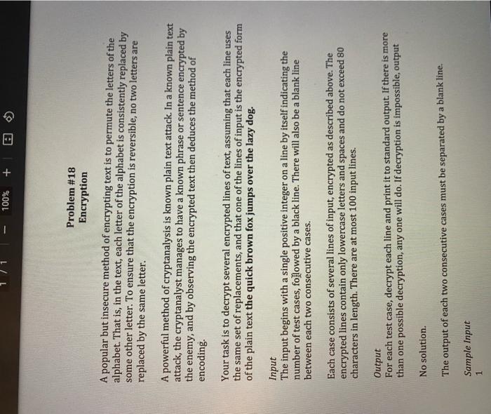 Solved Problem \#18 Encryption A popular but insecure method | Chegg.com