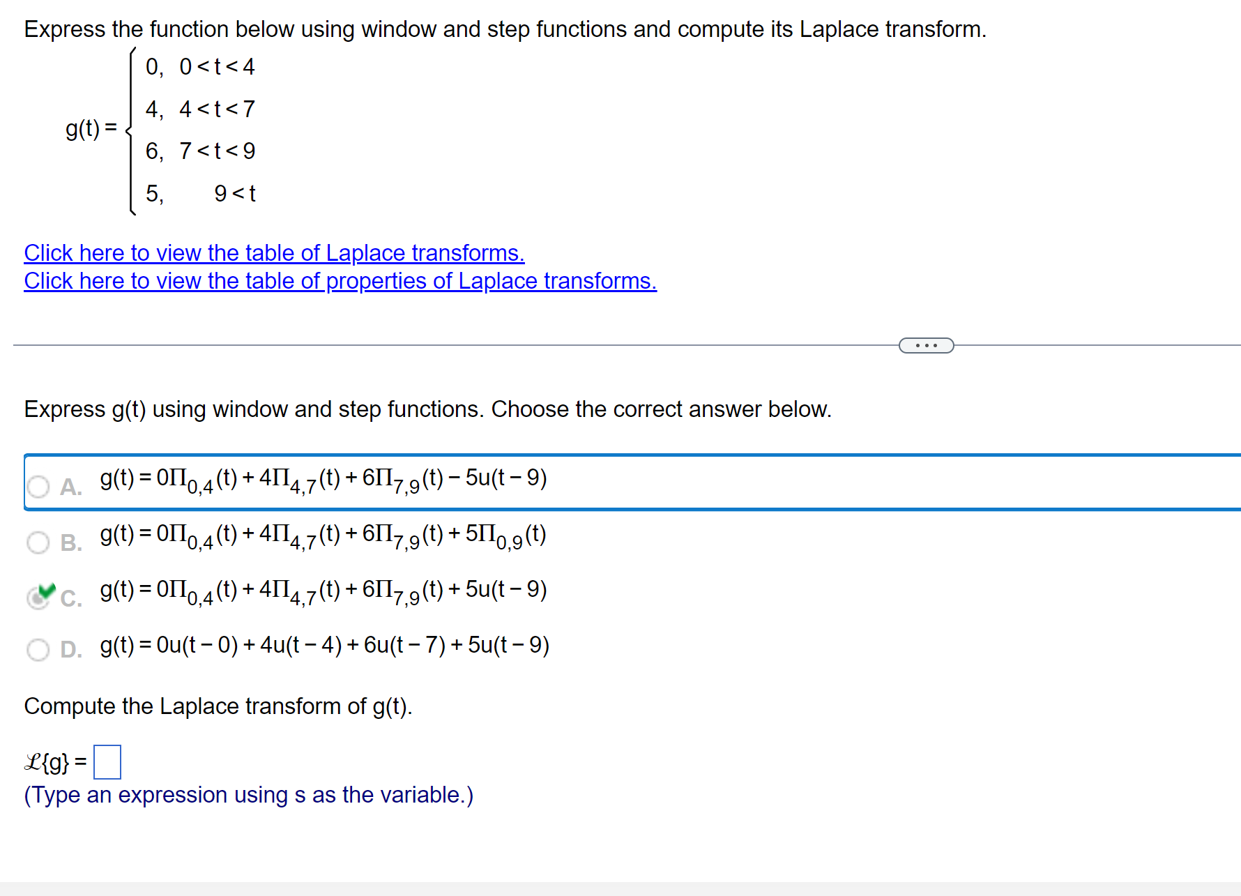Solved Express the function below using window and step | Chegg.com