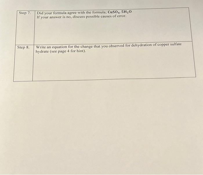 Solved Table 2: Calculations and Questions: You need to | Chegg.com