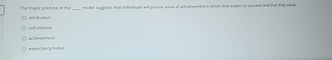 Solved The major premise of the model suggests that | Chegg.com