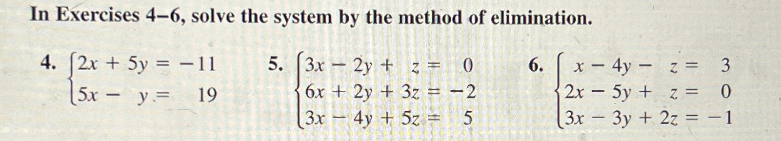 Solved In Exercises 4-6, ﻿solve the system by the method of | Chegg.com