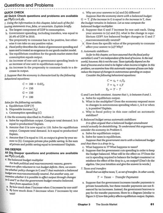 Solved Questions and Problems QUICK CHECK All Quick Check | Chegg.com