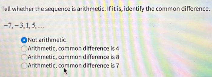 Solved Tell whether the sequence is arithmetic. If it is, | Chegg.com