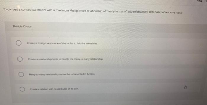 Solved To convert a conceptual model with a maximum | Chegg.com
