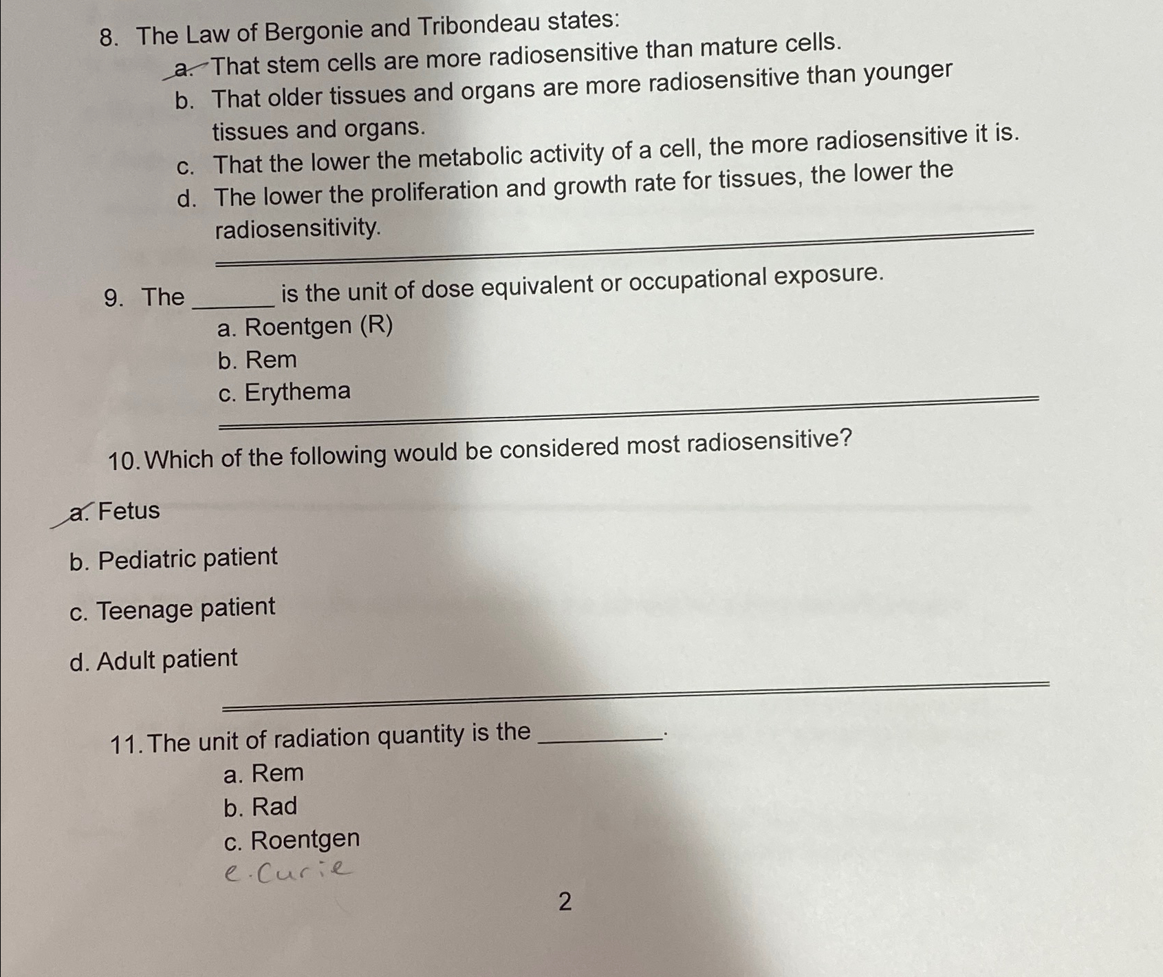 Solved The Law of Bergonie and Tribondeau states:a. ﻿That | Chegg.com