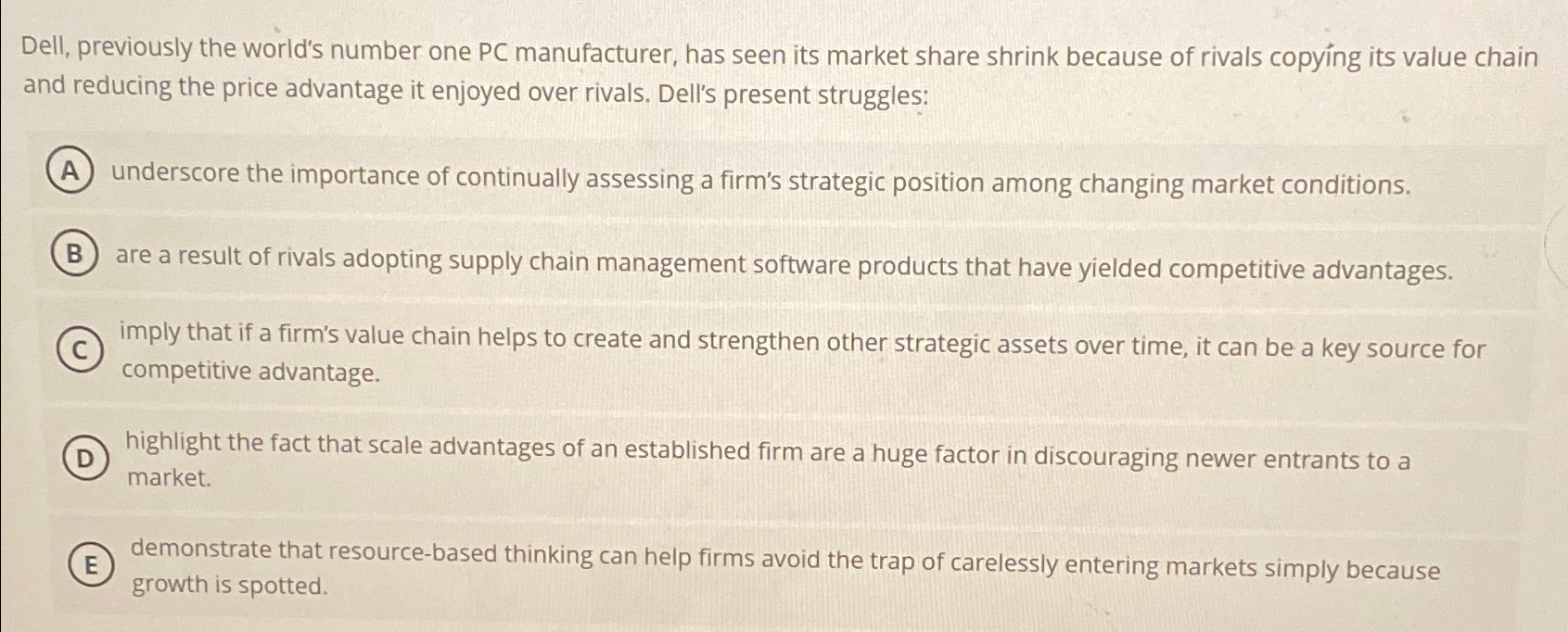 Solved Dell, previously the world's number one PC | Chegg.com