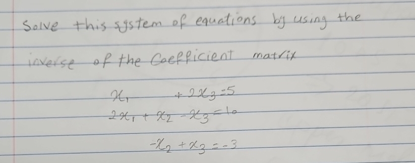 Solved Solve this system of equations by using the inverse | Chegg.com