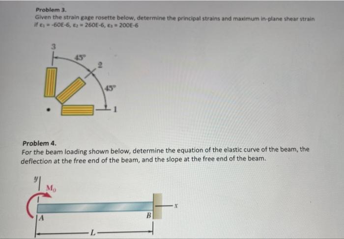 Solved Problem 3. Given the strain gage rosette below, | Chegg.com