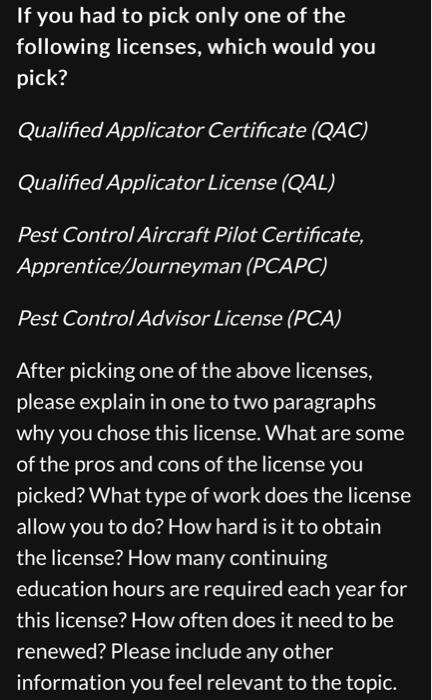 Solved If you had to pick only one of the following | Chegg.com