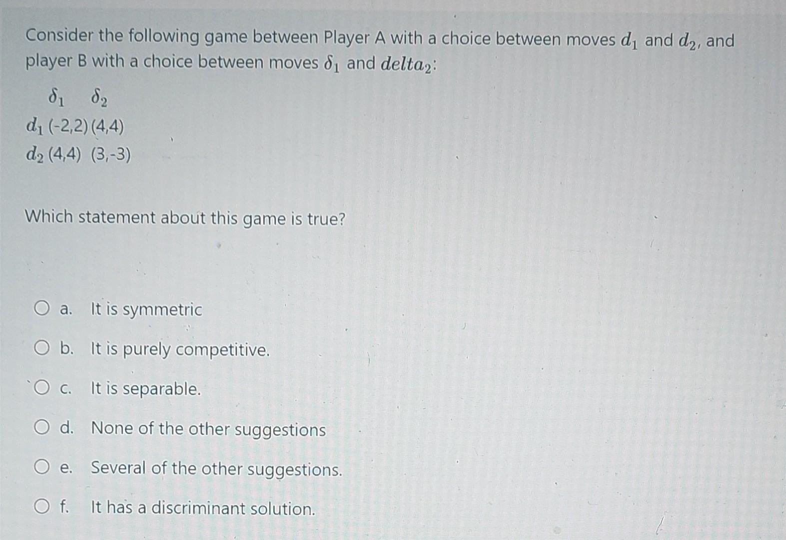 Solved Consider the following game between Player A with a | Chegg.com