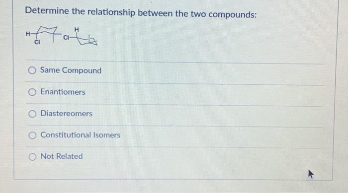 Solved Determine the relationship between the two compounds. | Chegg.com