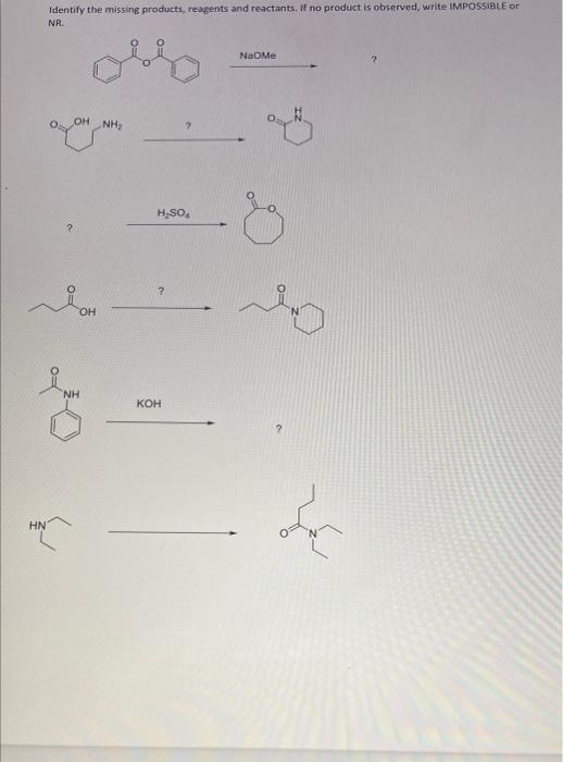 Solved Identify the missing products, reagents and | Chegg.com