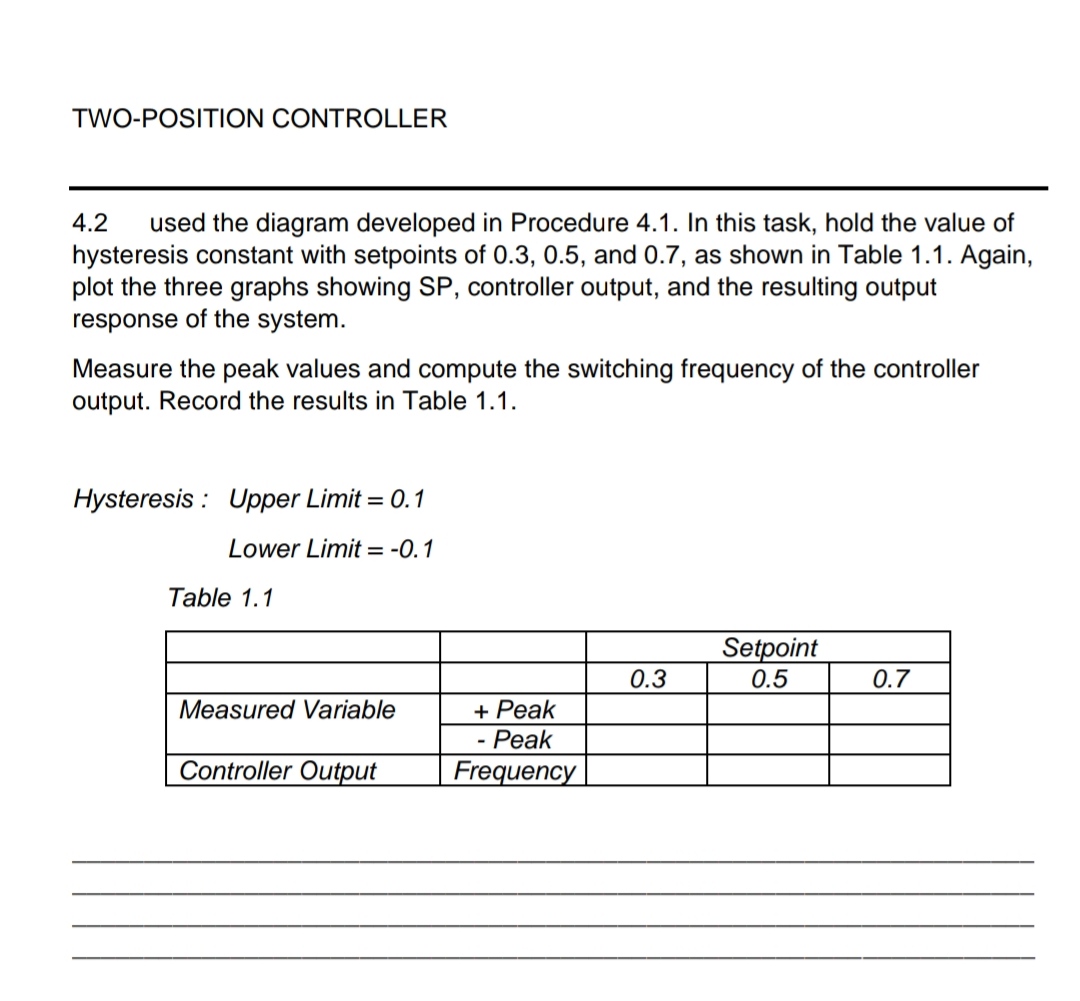 TWO-POSITION CONTROLLERTWO-POSITION CONTROLLER4.2 | Chegg.com