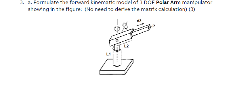 Solved A ﻿formulate The Forward Kinematic Model Of 3 ﻿dof