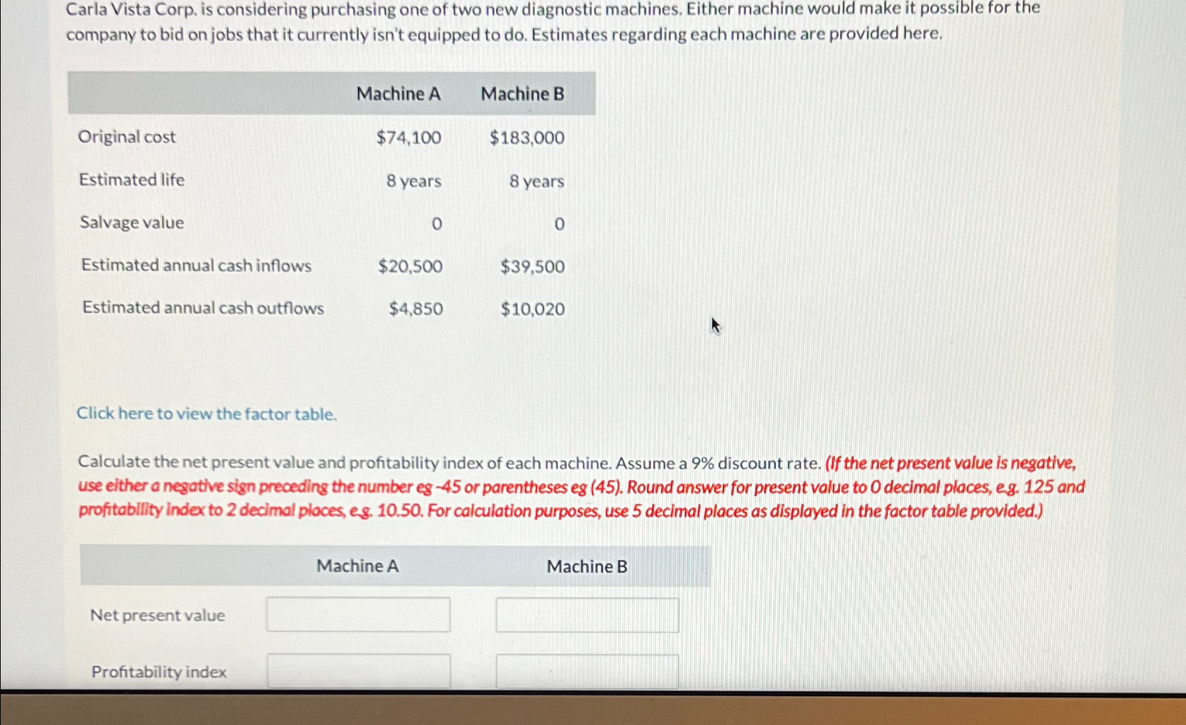 Solved Carla Vista Corp. is considering purchasing one of | Chegg.com