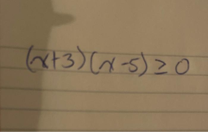 Solved (x+3)(x−5)≥0 | Chegg.com