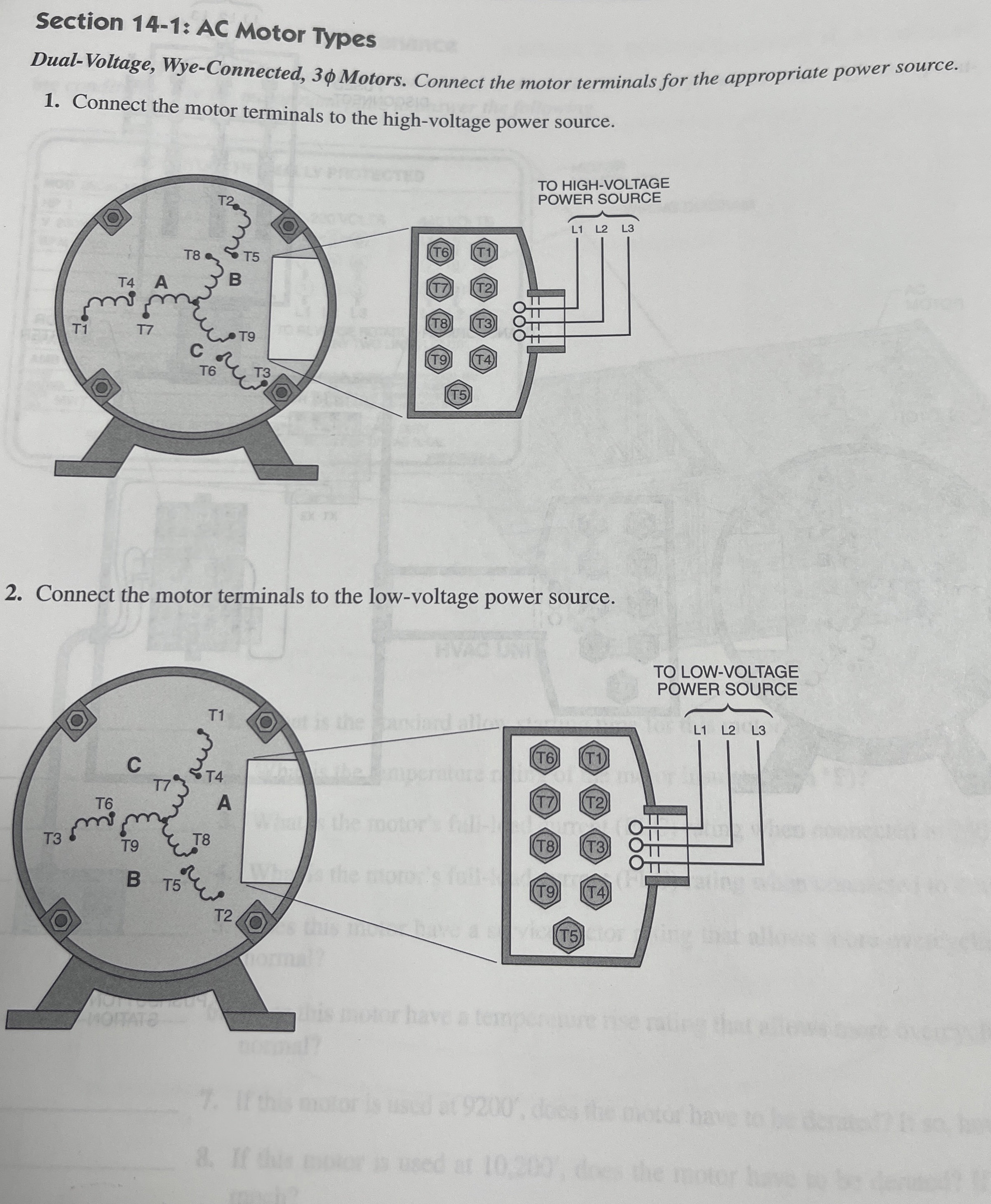 Solved Section 14-1: AC Motor TypesDual-Voltage, | Chegg.com