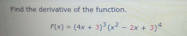 Solved Find the derivative of the | Chegg.com