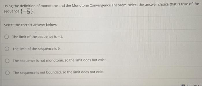 Solved Using the definition of monotone and the Monotone | Chegg.com