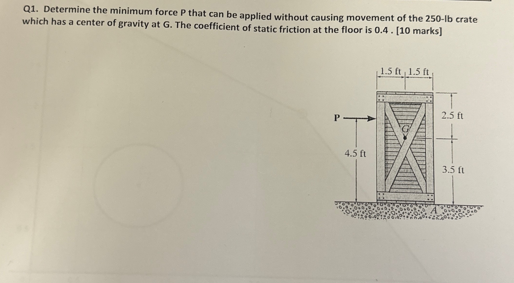 Solved Q1. ﻿Determine the minimum force P ﻿that can be | Chegg.com