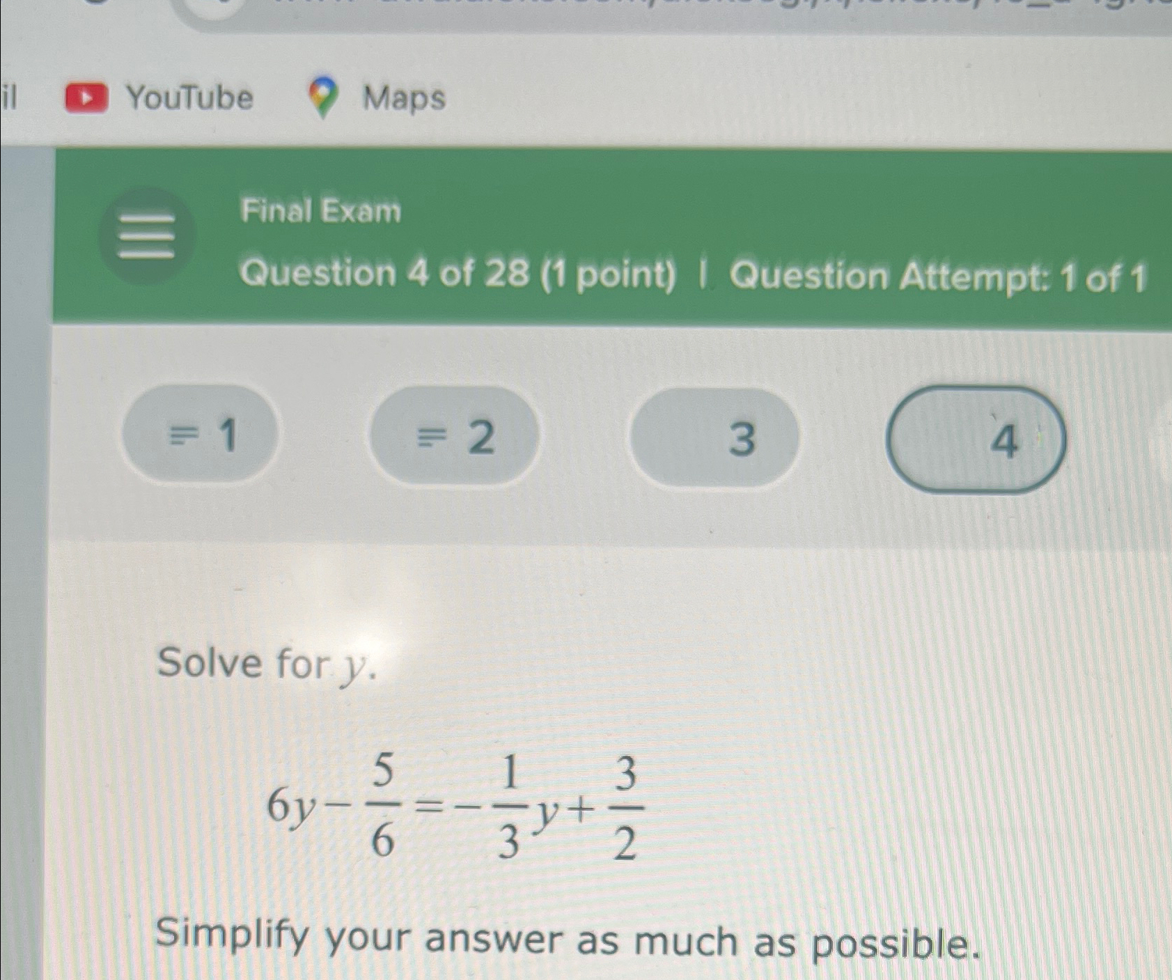 Solved YouTubeMapsFinal ExamQuestion 4 ﻿of 28 (1 ﻿point) ﻿I | Chegg.com