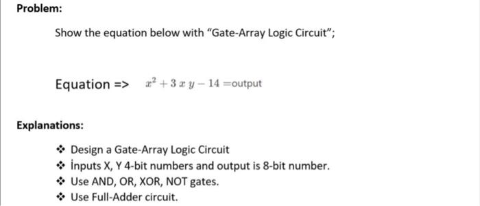 Solved Show The Equation Below With Gate Array Logic