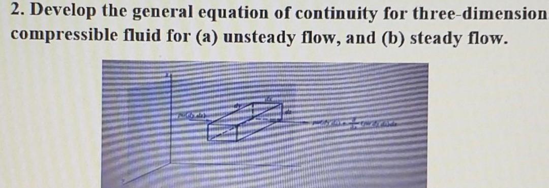 Solved 2. Develop the general equation of continuity for | Chegg.com