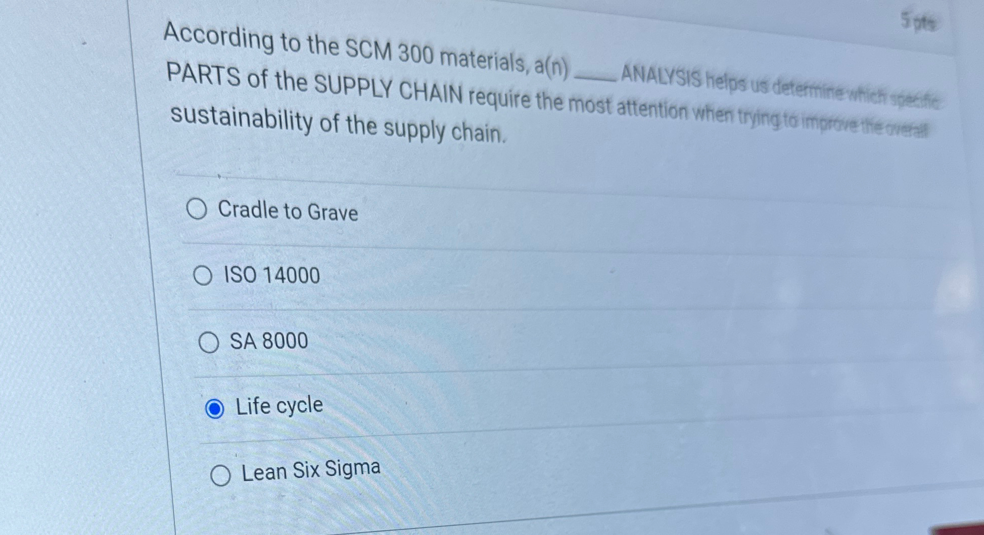 Solved 5ptsAccording to the SCM 300 ﻿materials, a (n) | Chegg.com