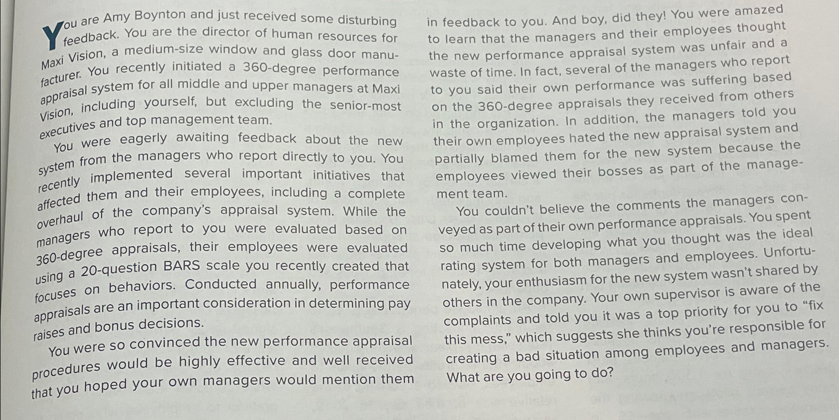 Solved ou are Amy Boynton and just received some disturbing | Chegg.com