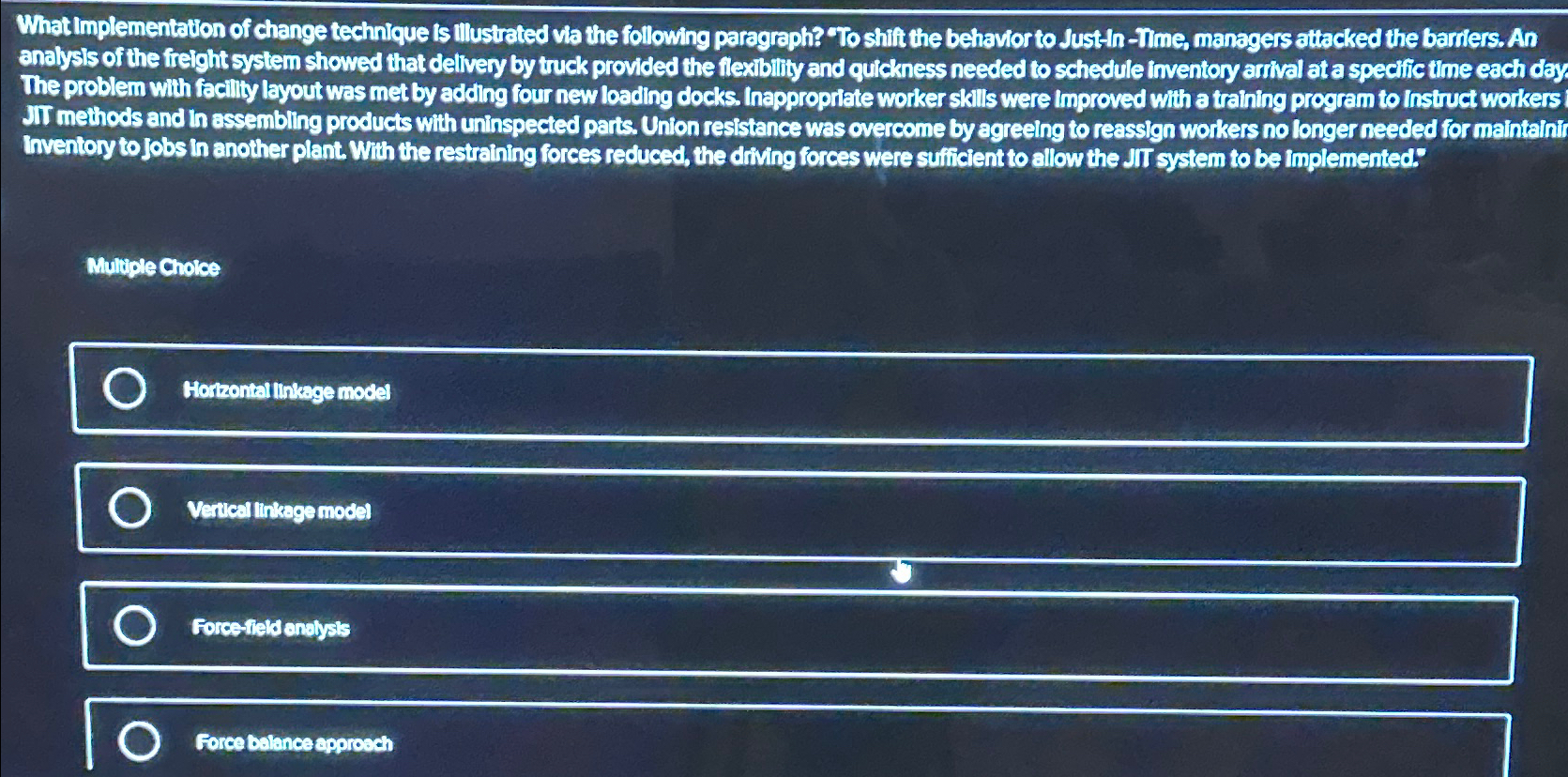 Solved What implementaition of change technique is | Chegg.com