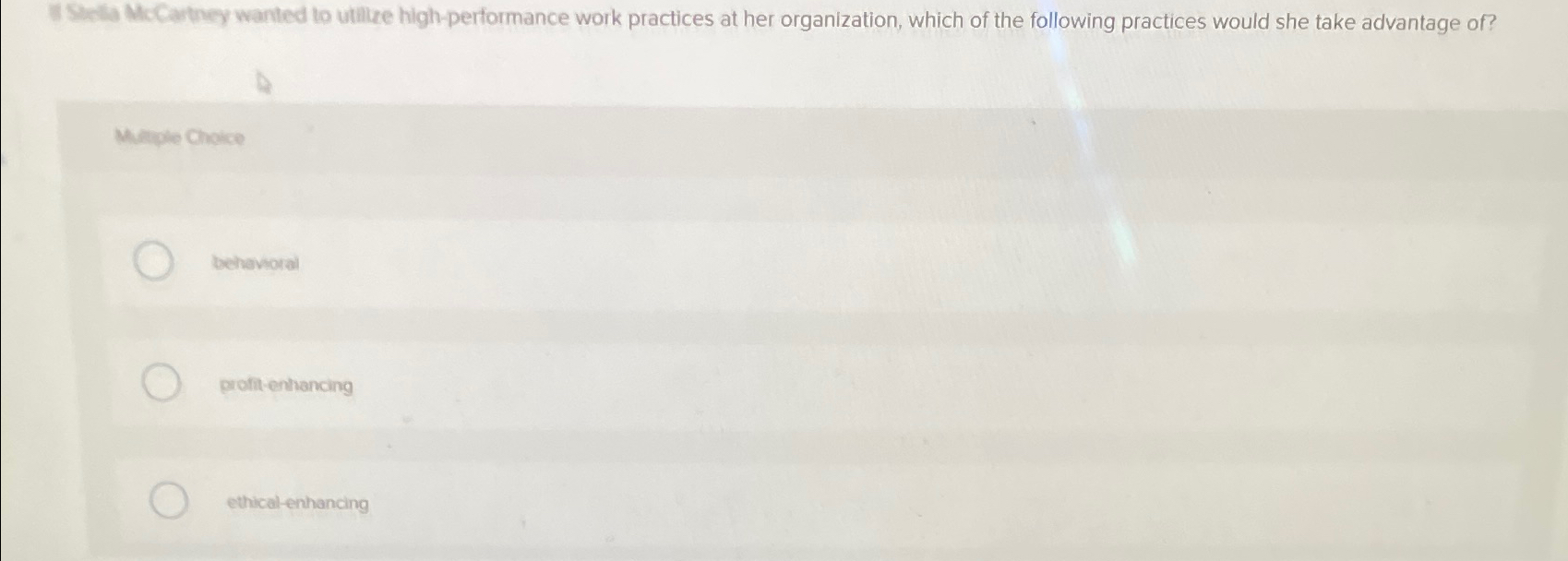 Solved Wistla MicCarthey wanted to utilize high-performance | Chegg.com
