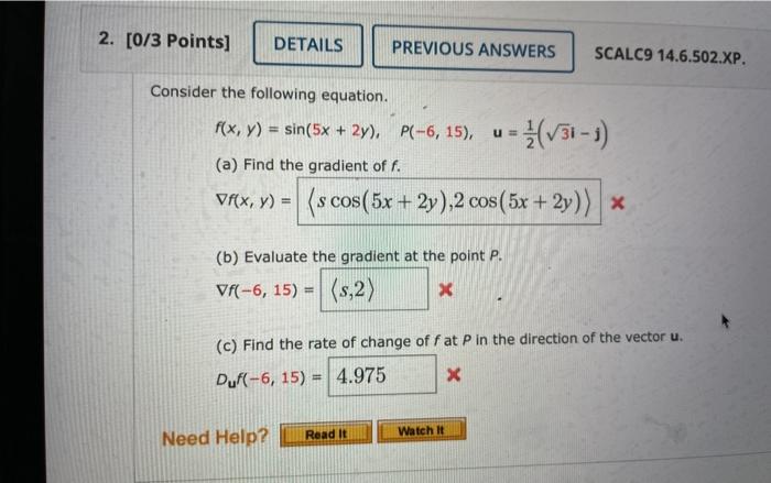 Solved 2. [073 Points] DETAILS PREVIOUS ANSWERS SCALC9 | Chegg.com