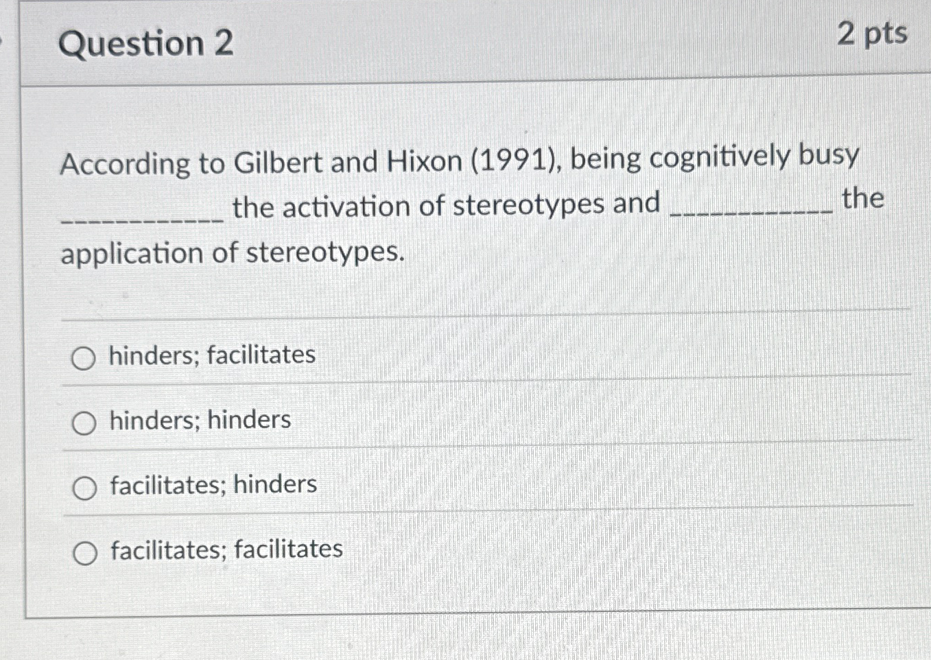 Solved Question 22 ﻿ptsAccording to Gilbert and Hixon | Chegg.com