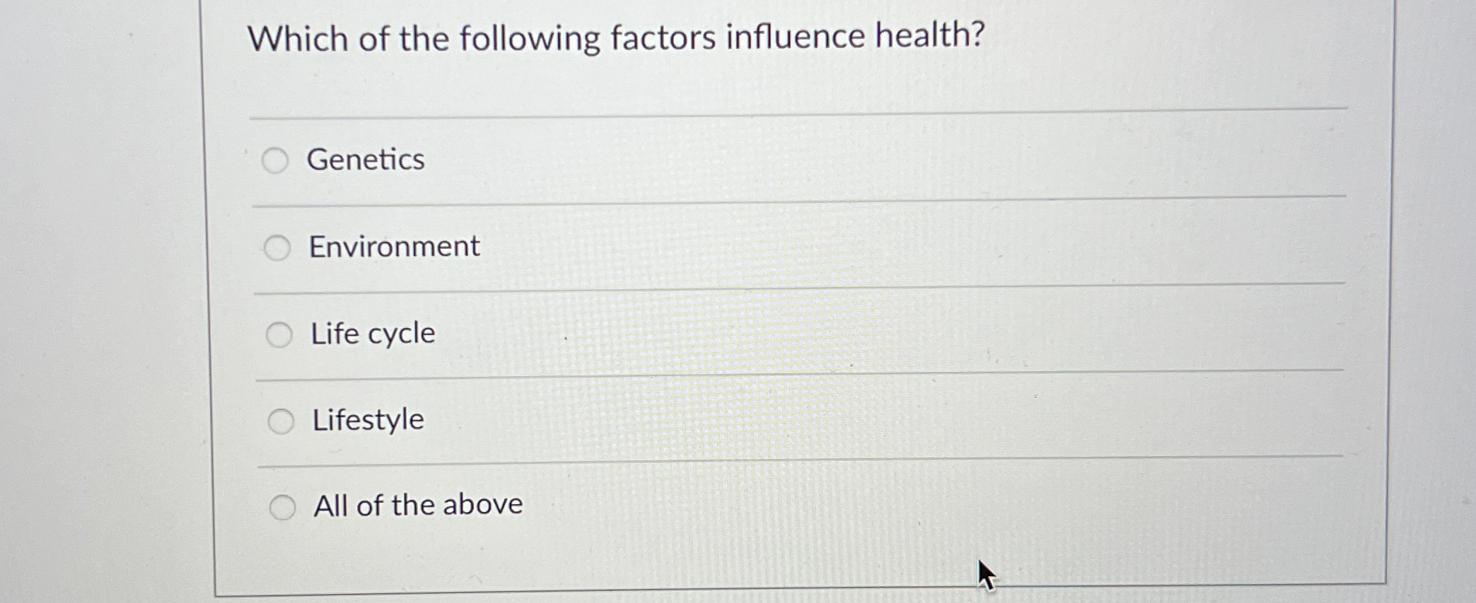 Solved Which of the following factors influence | Chegg.com