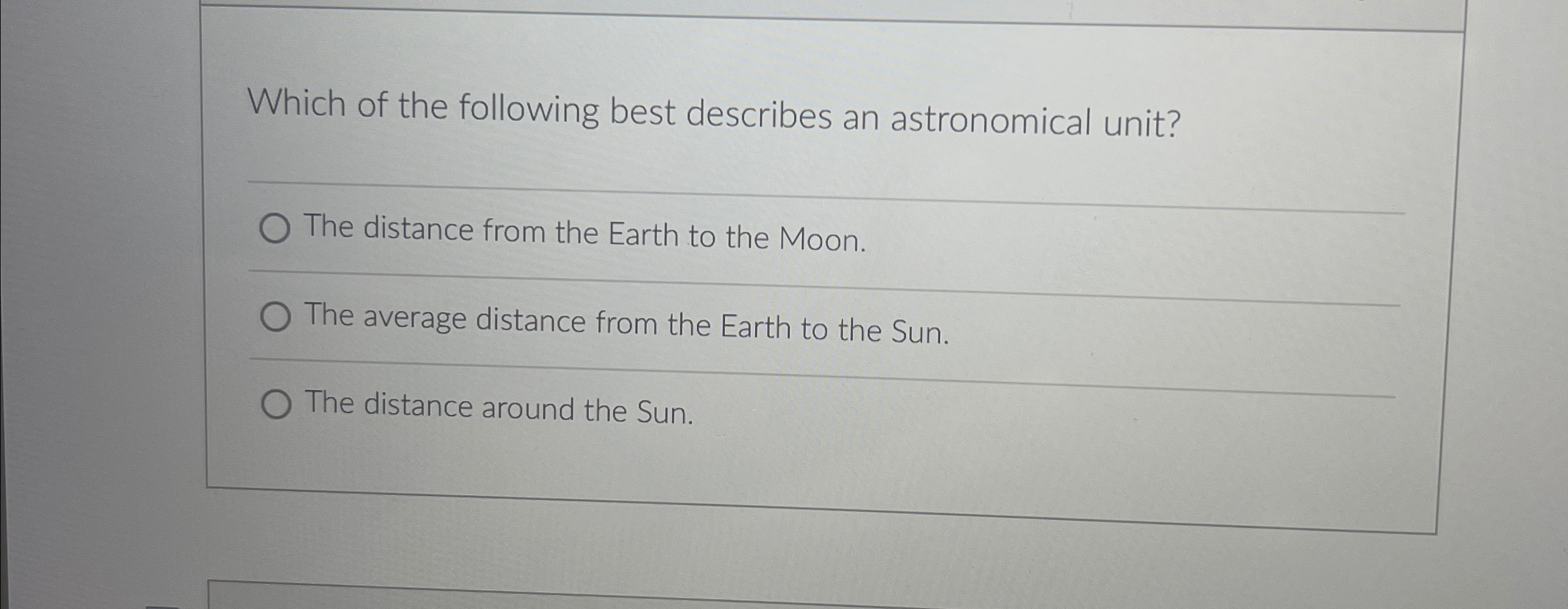 Solved Which of the following best describes an astronomical | Chegg.com