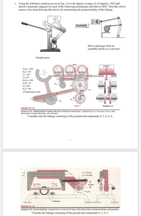 Solved 1. Using the schematic notations given in Fie. 2-4 or | Chegg.com