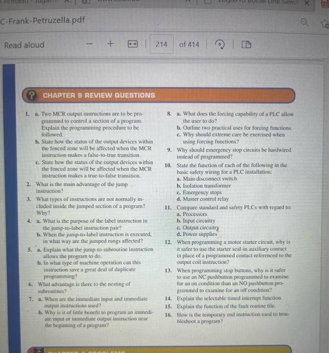 1. a. Two MCR output instructions are to be | Chegg.com