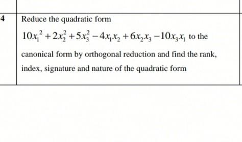 Solved Reduce the quadratic form | Chegg.com