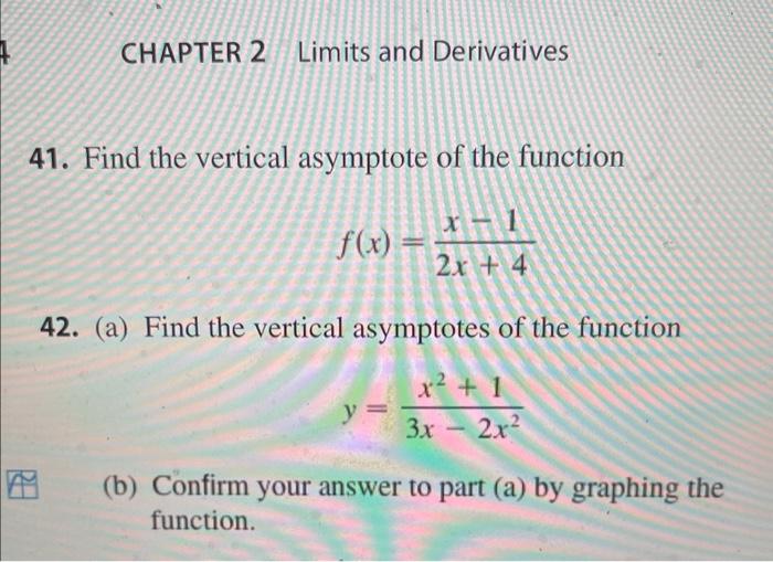 Solved CHAPTER 2 Limits and Derivatives 41. Find the | Chegg.com