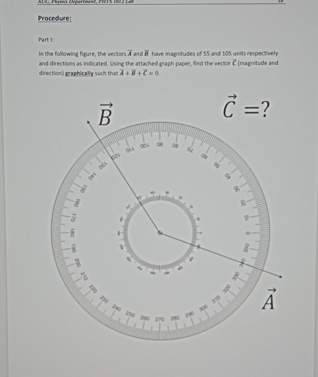 Solved Part I: In the following figure, the vectors A and B | Chegg.com