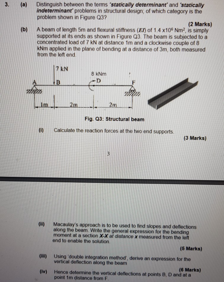 Solved 3. (a) (b) Distinguish between the terms 'statically | Chegg.com