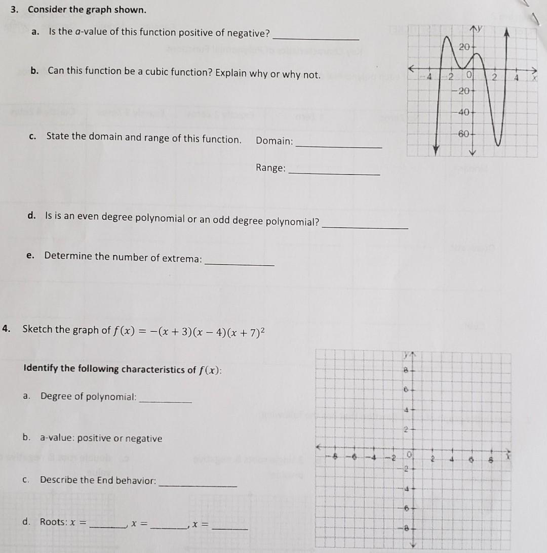 Solved Transformations of Cubic Functions 1. Given the cubic | Chegg.com